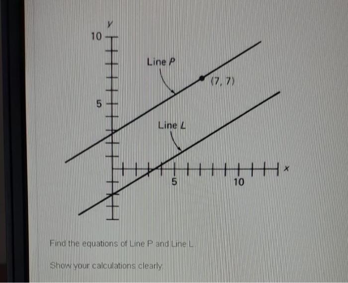 Solved Find the equations of Line P and Line L Show your | Chegg.com