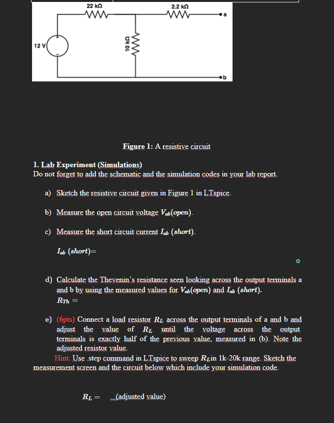 Solved Figure 1: A resistive circuitLab Experiment | Chegg.com