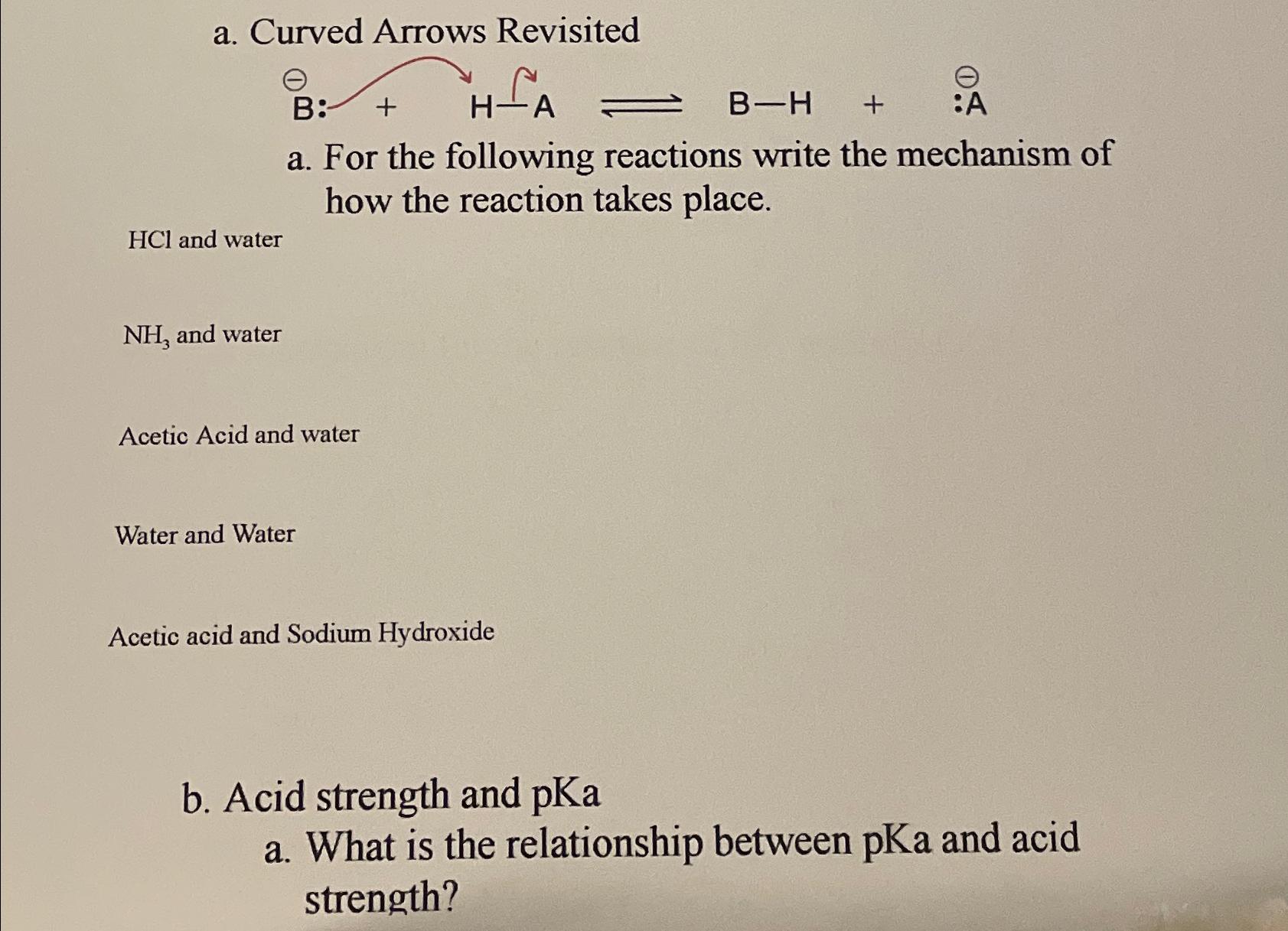 Solved a. Curved Arrows | Chegg.com