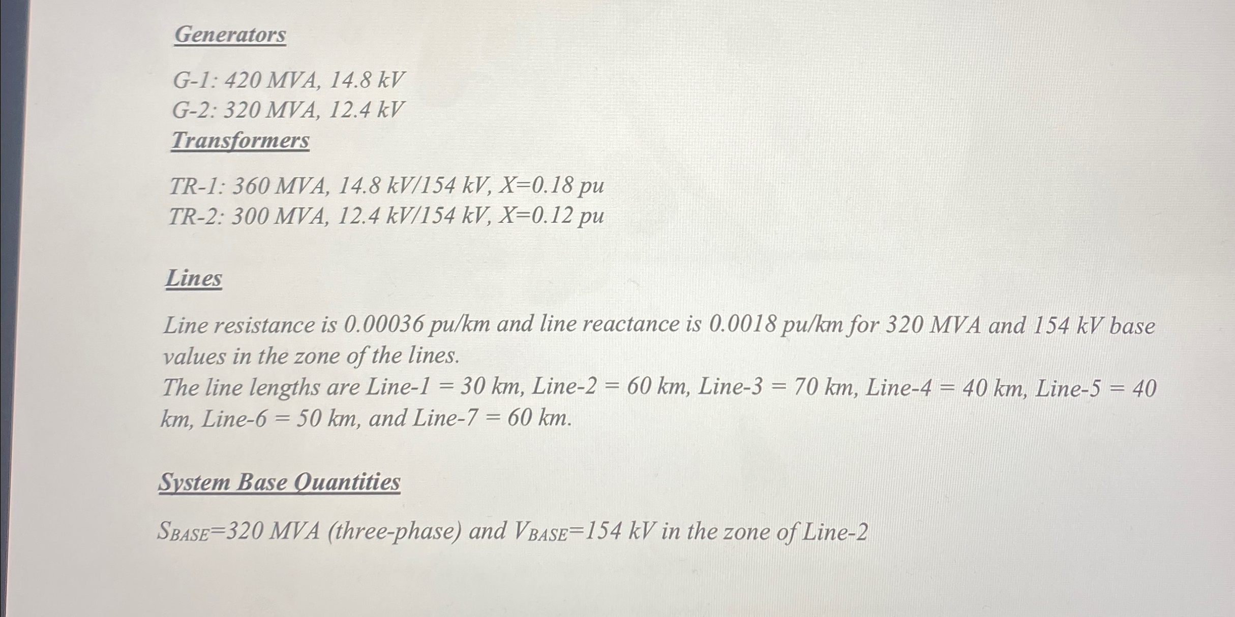 Solved Generators ﻿G-1: 420MVA,14.8kV ﻿G-2: | Chegg.com