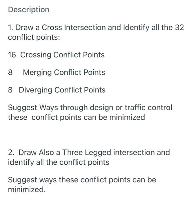 Solved Description 1. Draw a Cross Intersection and Identify | Chegg.com
