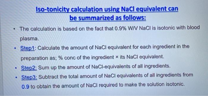 Assignment of Isotonicity Calculations (A) Freezing | Chegg.com