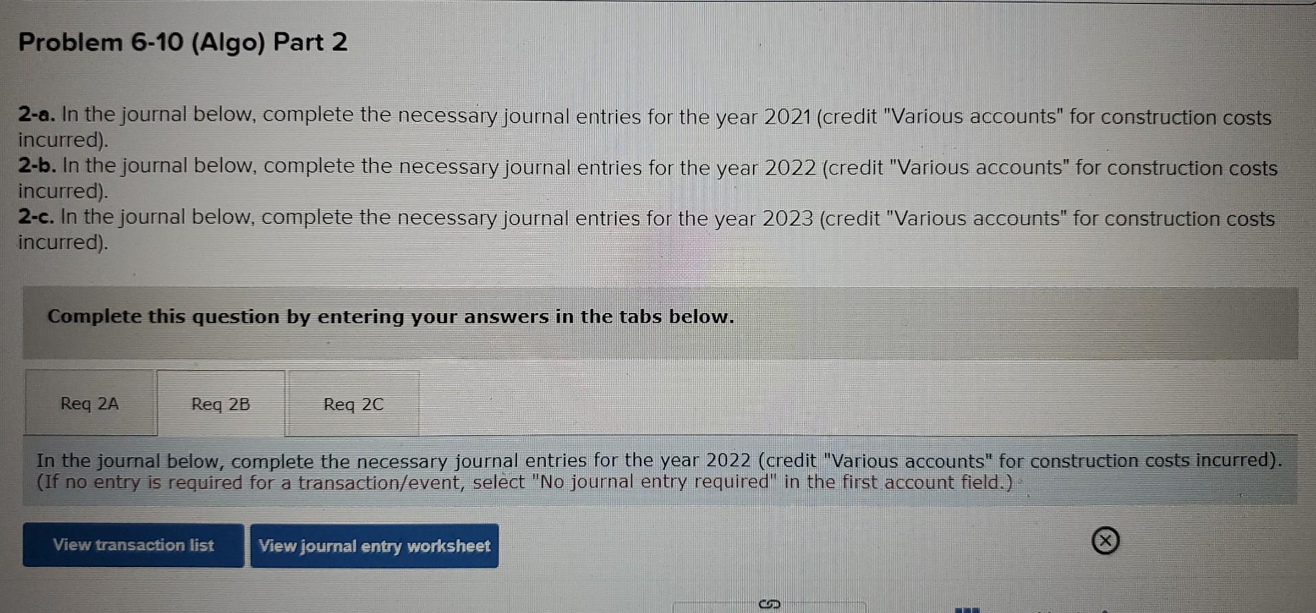 Solved Required information Problem 6-10 (Algo) Long-term | Chegg.com