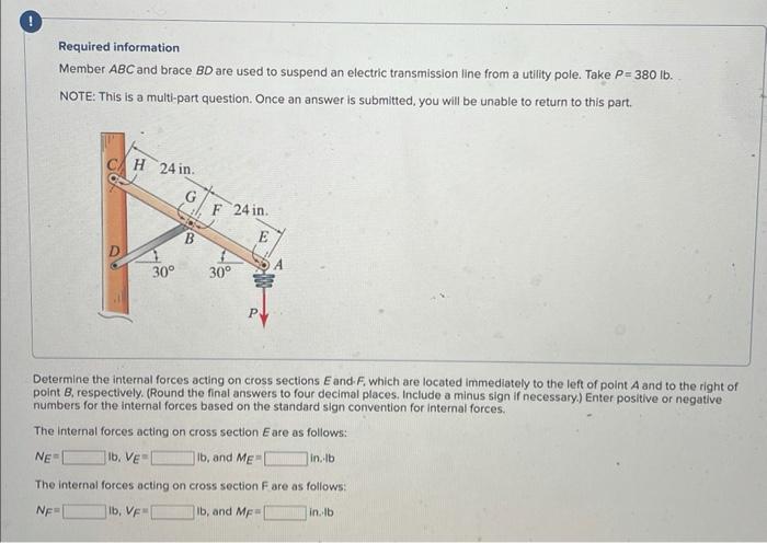 Solved Required information Member ABC and brace BD are used | Chegg.com