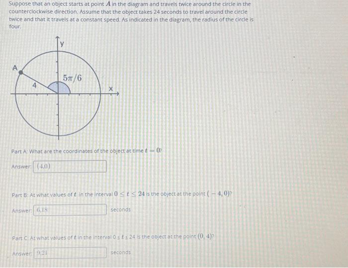 Solved Suppose that an object starts at point A in the | Chegg.com