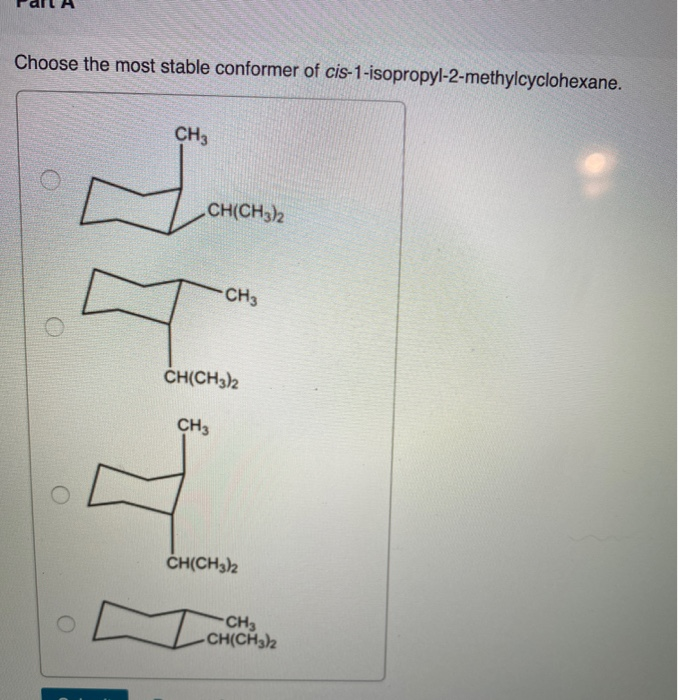 Solved Choose the most stable conformer of | Chegg.com