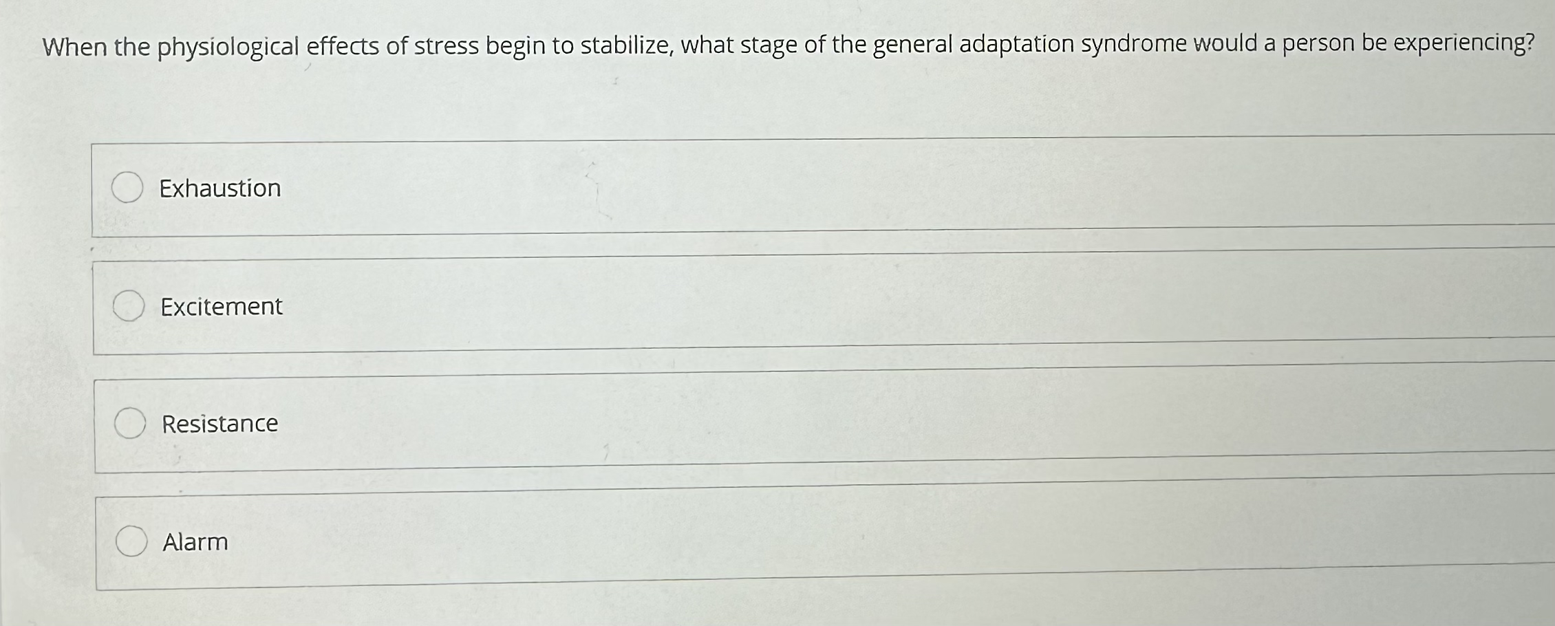 Solved When the physiological effects of stress begin to | Chegg.com