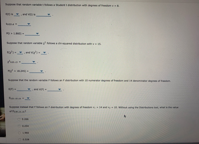 Solved Suppose that random variable t follows a Student t | Chegg.com