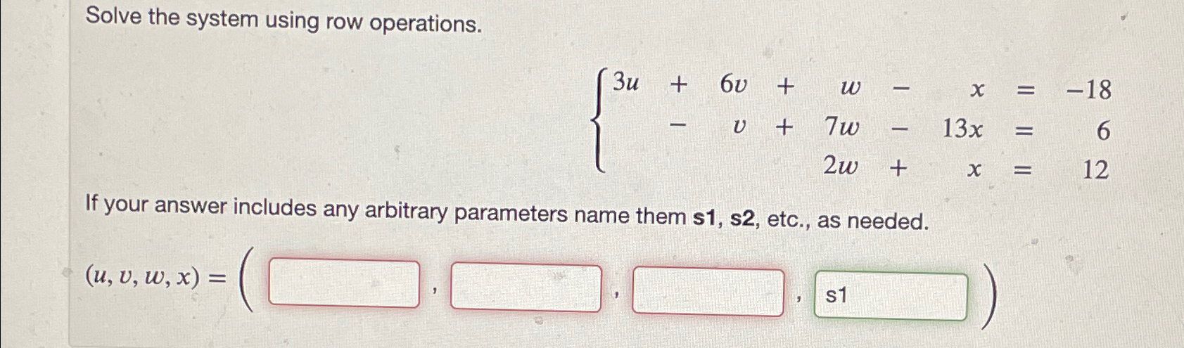 Solved Solve the system using row | Chegg.com