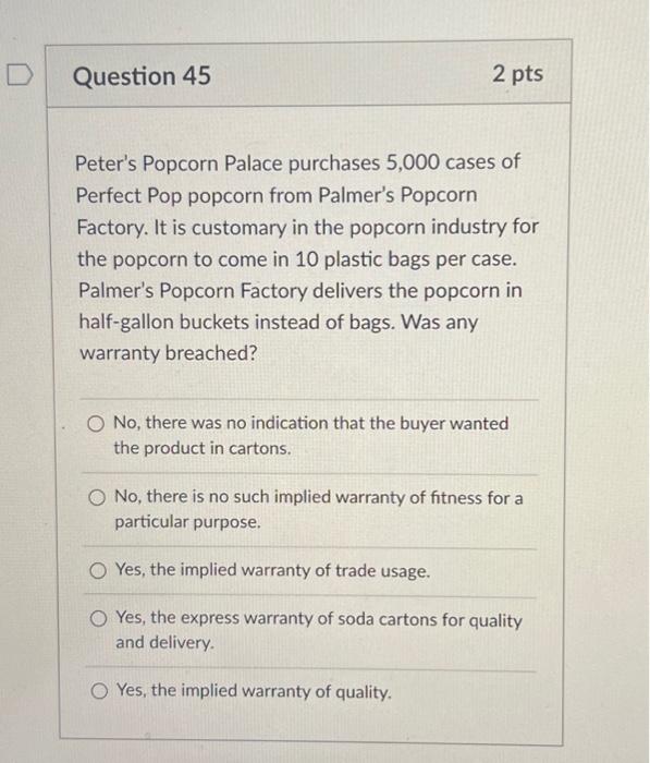 Peter's Popcorn Palace purchases 5,000 cases of | Chegg.com