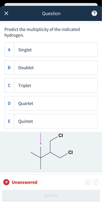 Solved Question Predict the multiplicity of the indicated | Chegg.com
