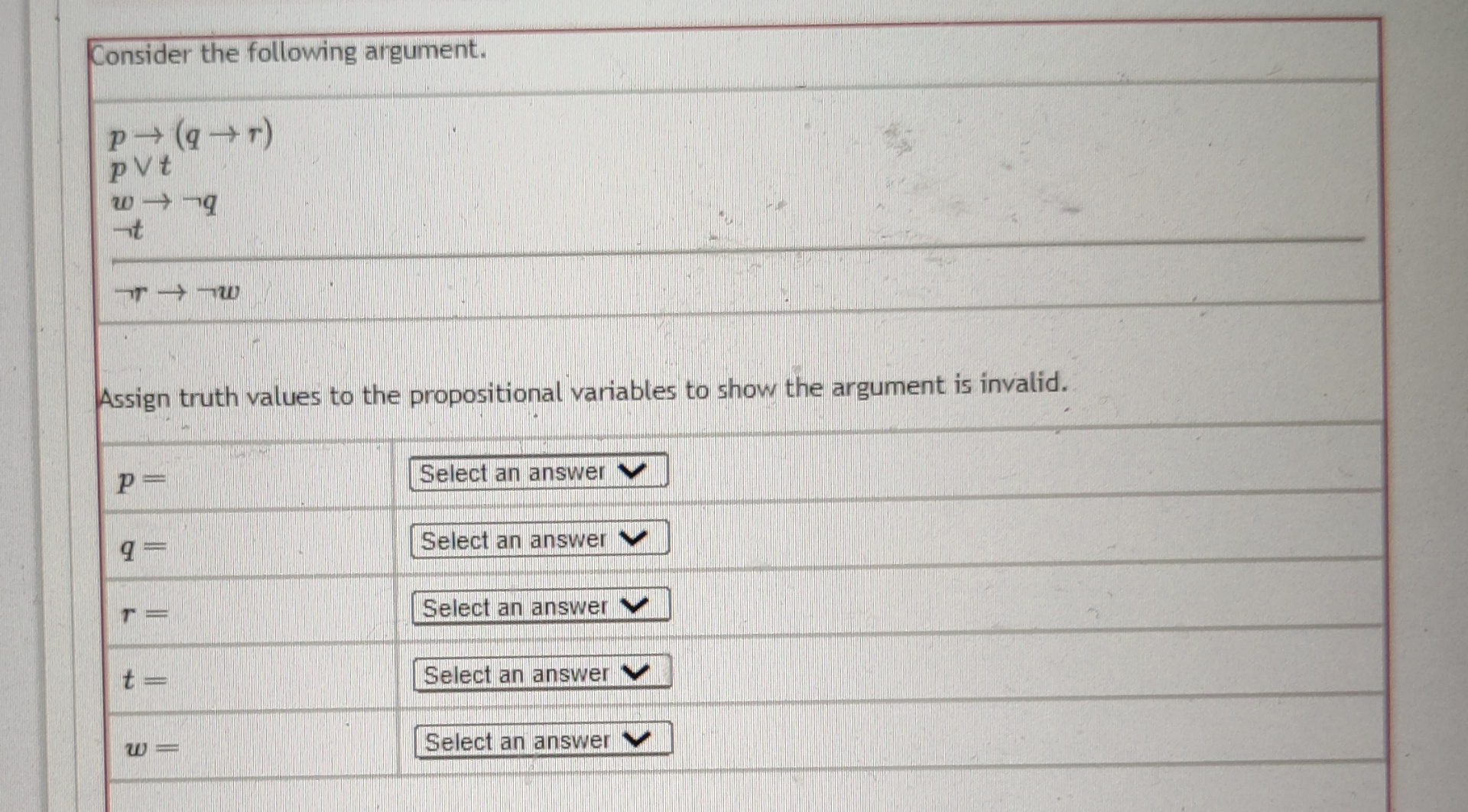 Solved Consider the following | Chegg.com
