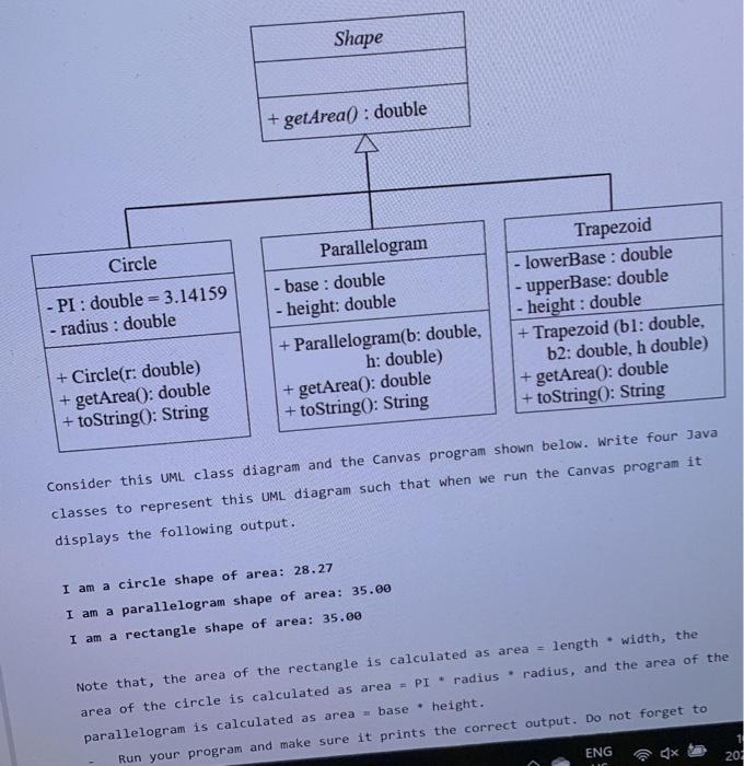 Solved classes to represent this UML diagram such that wher | Chegg.com