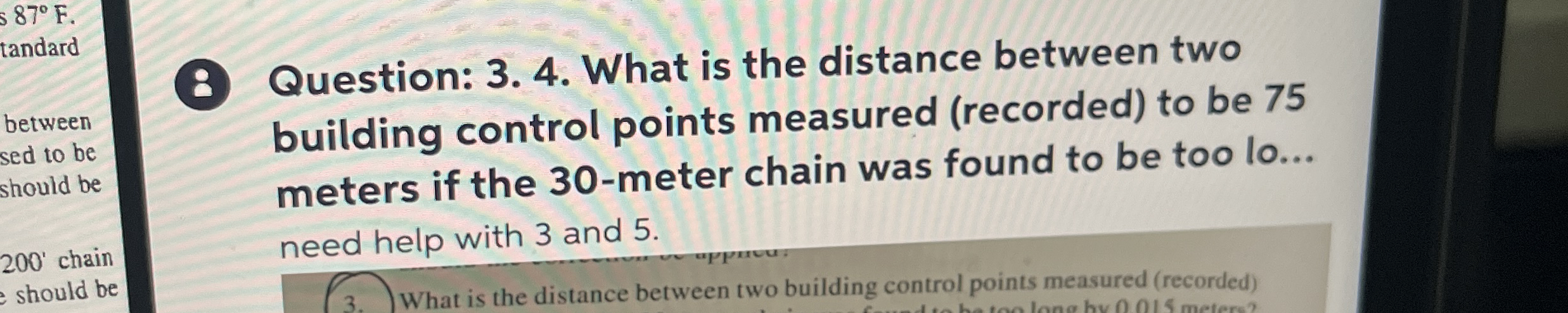 Solved 8 ﻿Question: 3.4. ﻿What is the distance between | Chegg.com