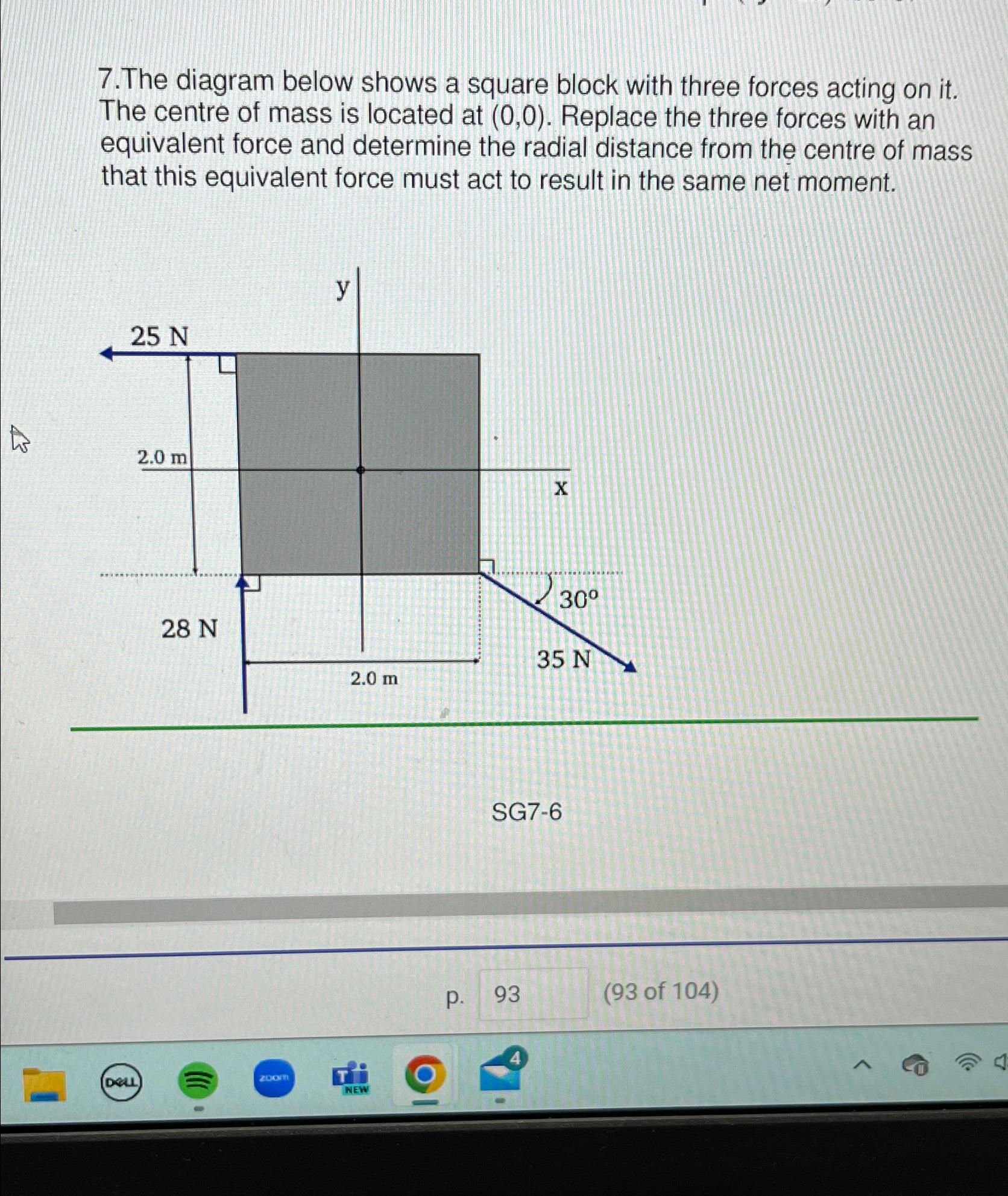 Solved 7.The diagram below shows a square block with three | Chegg.com