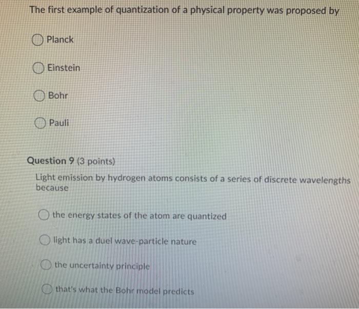 Solved The first example of quantization of a physical | Chegg.com
