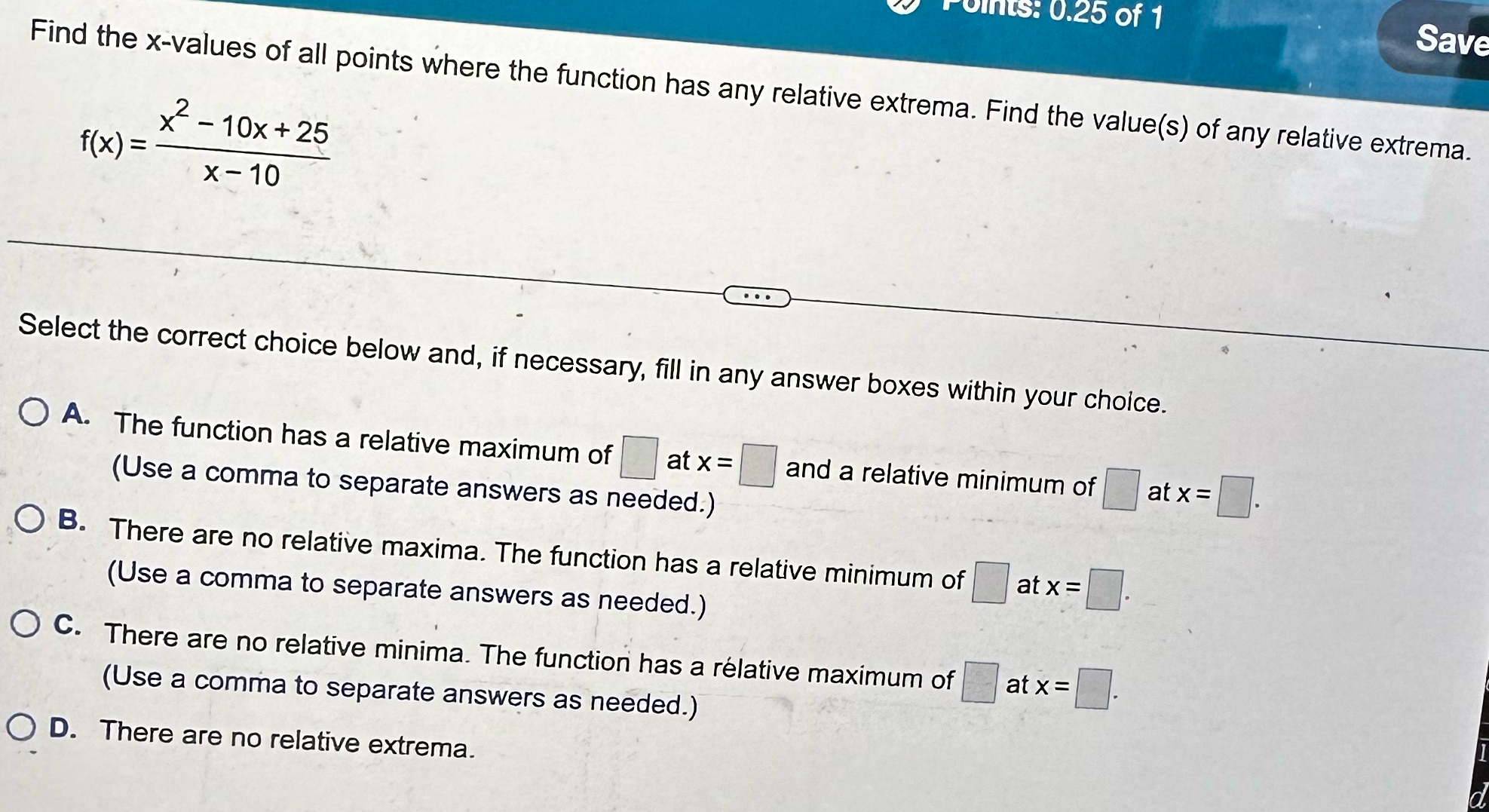 Solved Find the x-values of all points where the function | Chegg.com