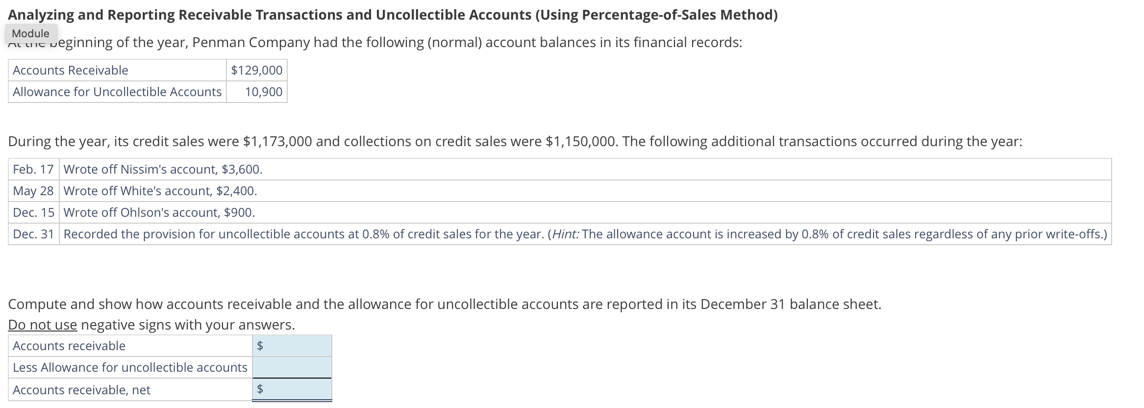 Solved Analyzing and Reporting Receivable Transactions and | Chegg.com