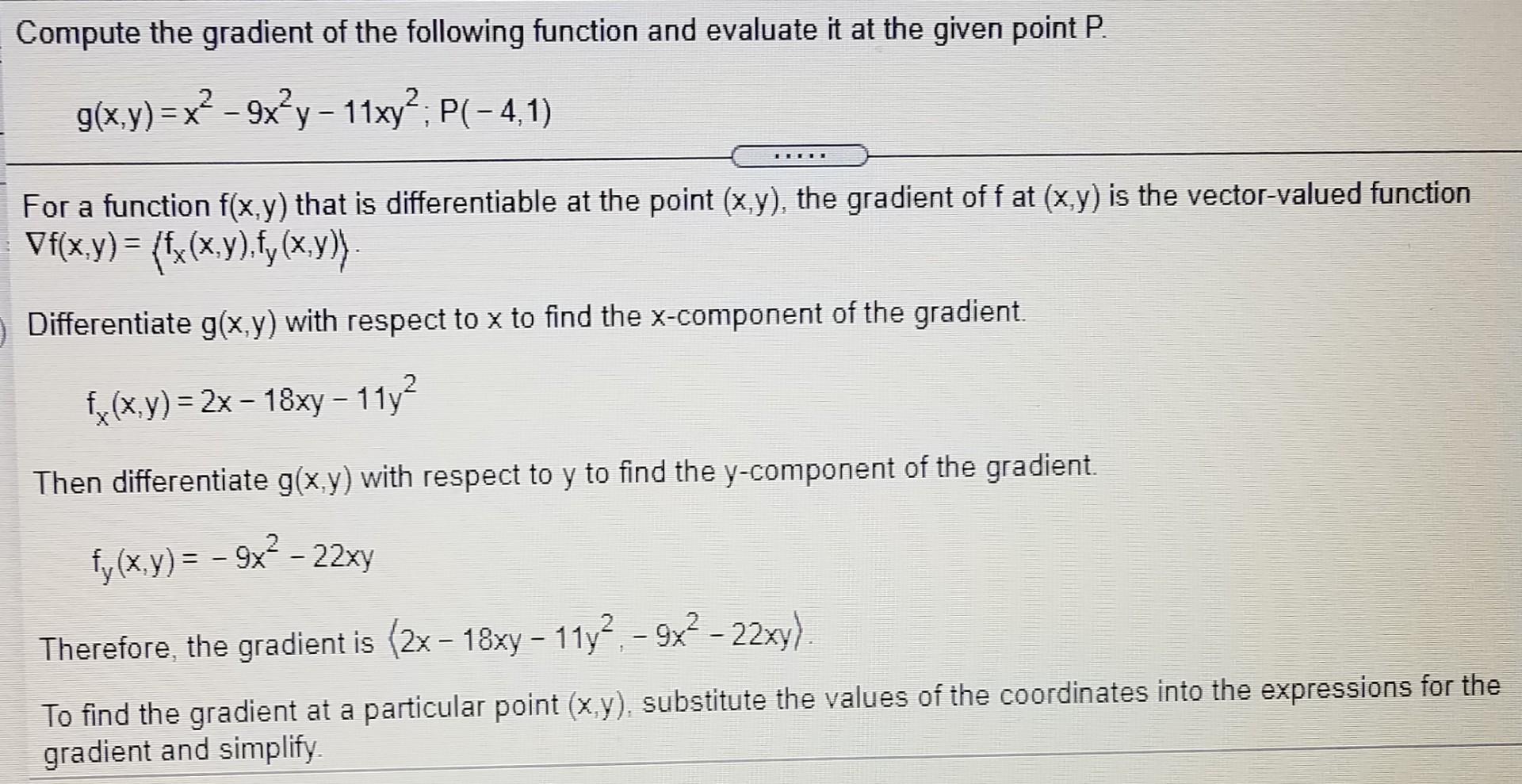 Solved Compute the gradient of the following function and | Chegg.com