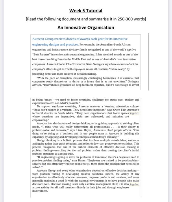 Solved Week 5 Tutorial [Read the following document and | Chegg.com