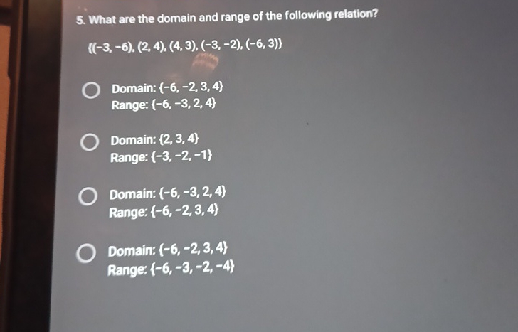Solved What are the domain and range of the following | Chegg.com
