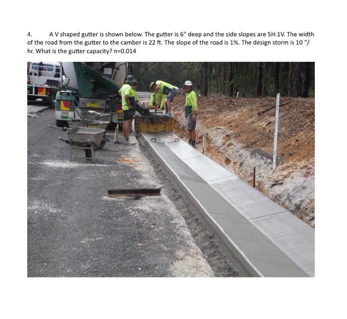 Solved 4. A ∨ shaped gutter is shown below. The gutter is | Chegg.com