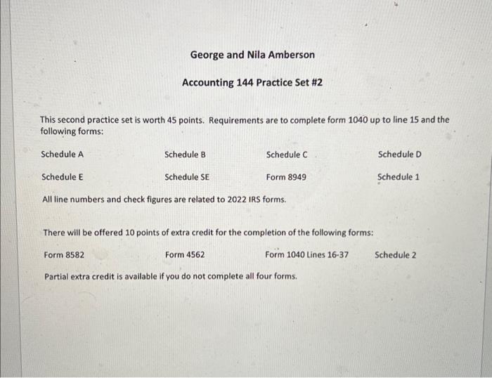 This second practice set is worth 45 points. | Chegg.com