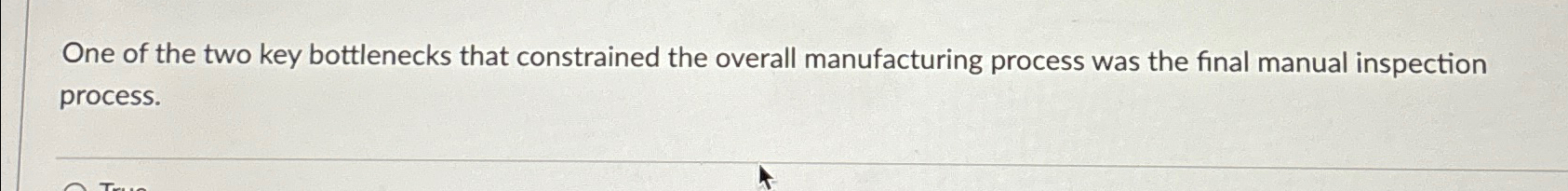 Solved One of the two key bottlenecks that constrained the | Chegg.com