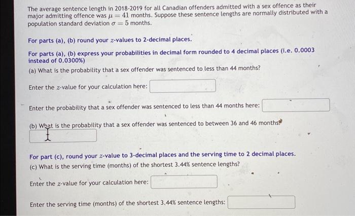 Solved The average sentence length in 2018-2019 for all | Chegg.com
