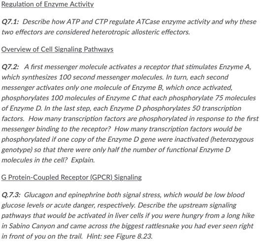 Solved Regulation of Enzyme Activity Q7.1: Describe how ATP | Chegg.com
