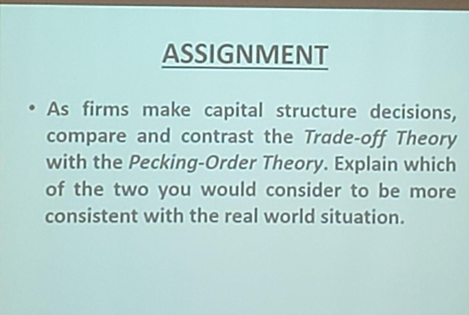 Solved - As firms make capital structure decisions, compare | Chegg.com