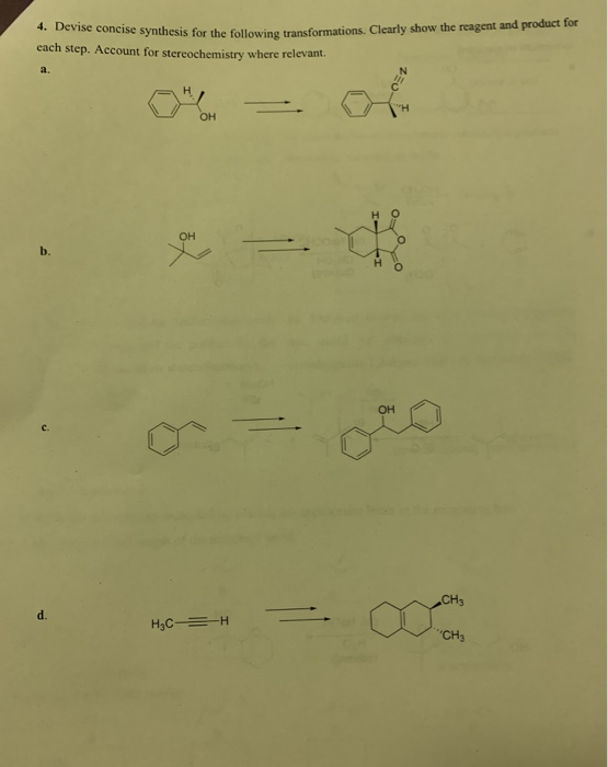 Solved 4. Devise concise synthesis for the following | Chegg.com