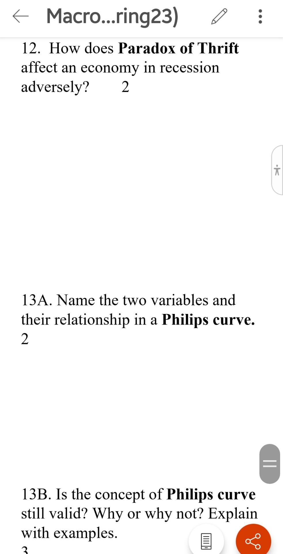 Solved 12. How does Paradox of Thrift affect an economy in | Chegg.com