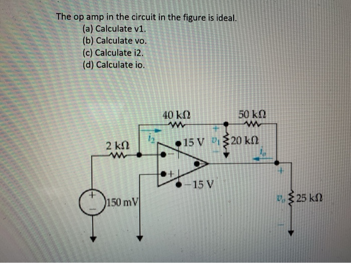 Solved The op amp in the circuit in the figure is ideal. (a) | Chegg.com