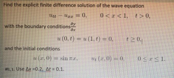 Solved Find the explicit finite difference solution of the | Chegg.com