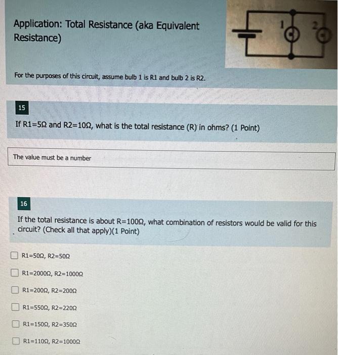 Solved Application: Total Resistance (aka Equivalent | Chegg.com