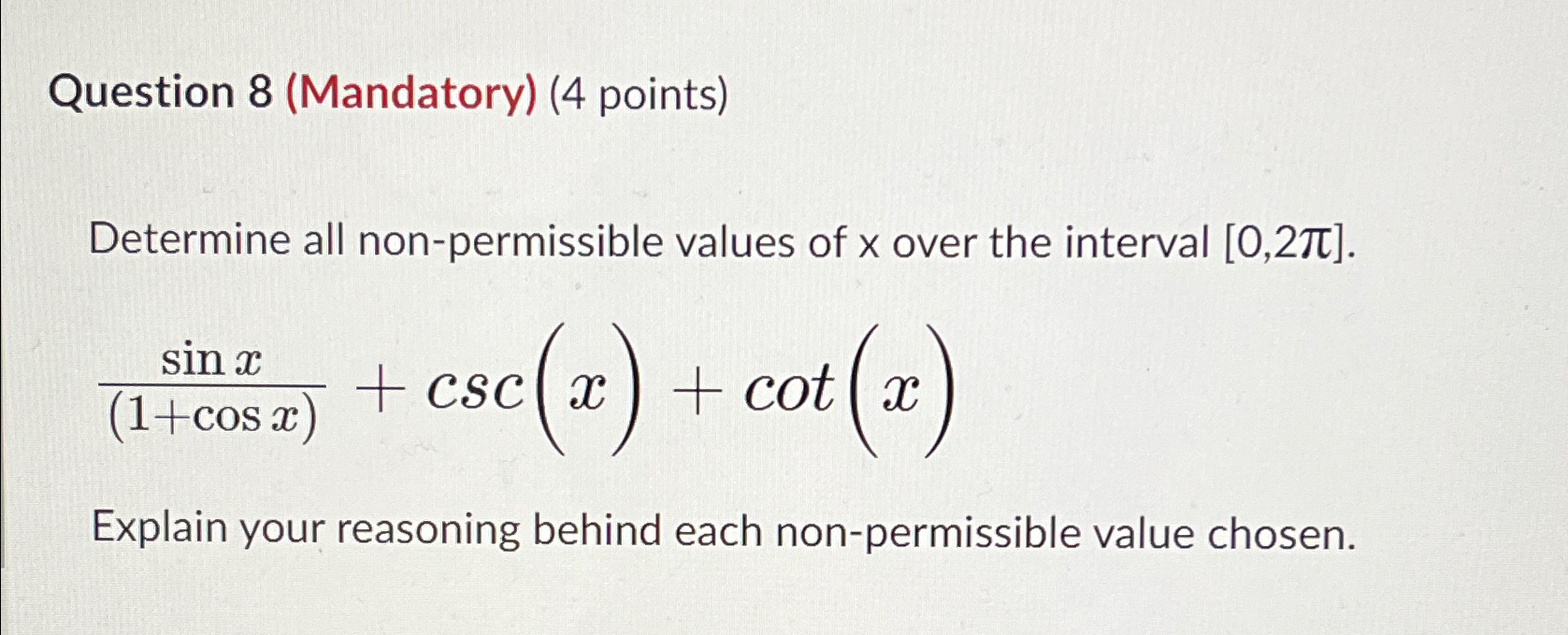 Solved Question 8 (Mandatory) (4 ﻿points)Determine all | Chegg.com
