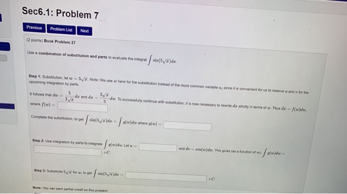 Solved Sec6.1: Problem 7 Previous Problem List Next (2 | Chegg.com