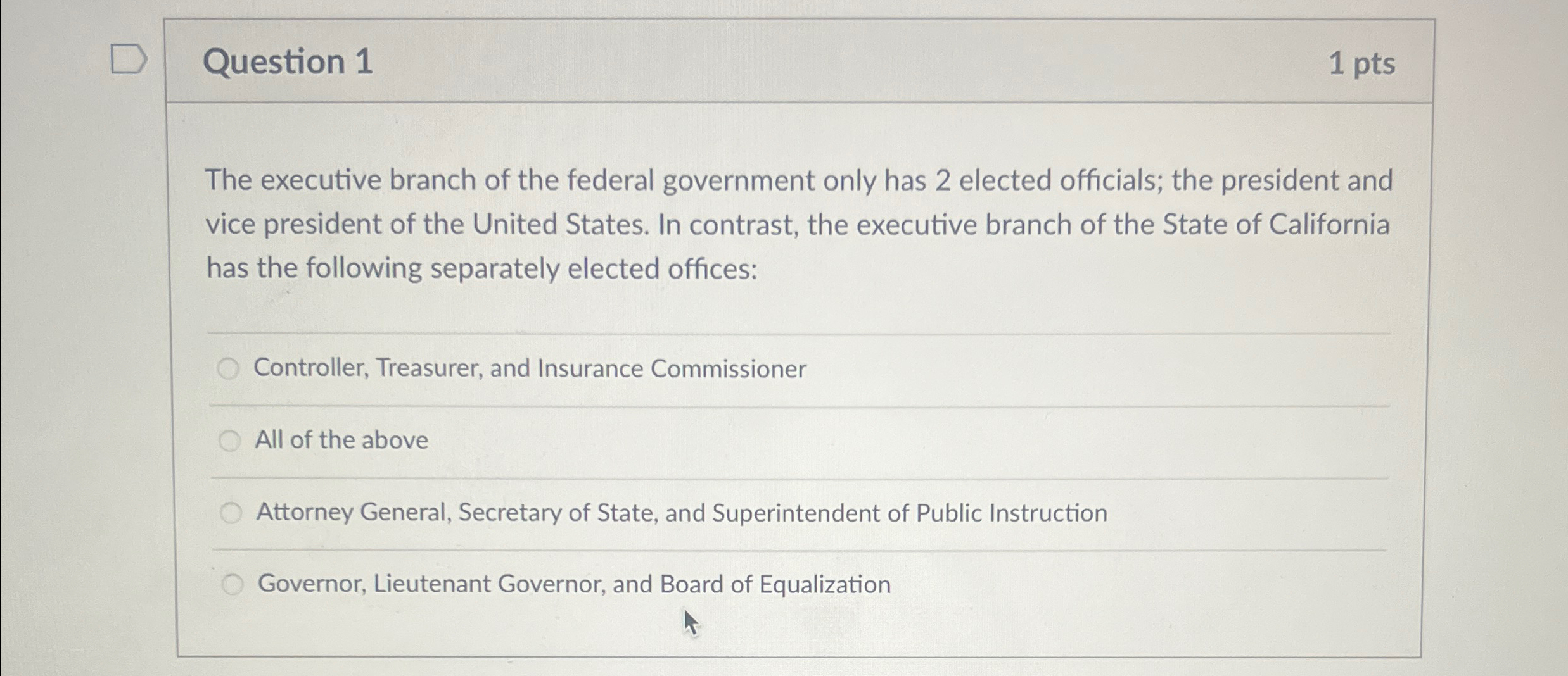 Solved Question 11 ptsThe executive branch of the federal | Chegg.com Solved Question 11 ptsThe executive branch of the federal | Chegg.com