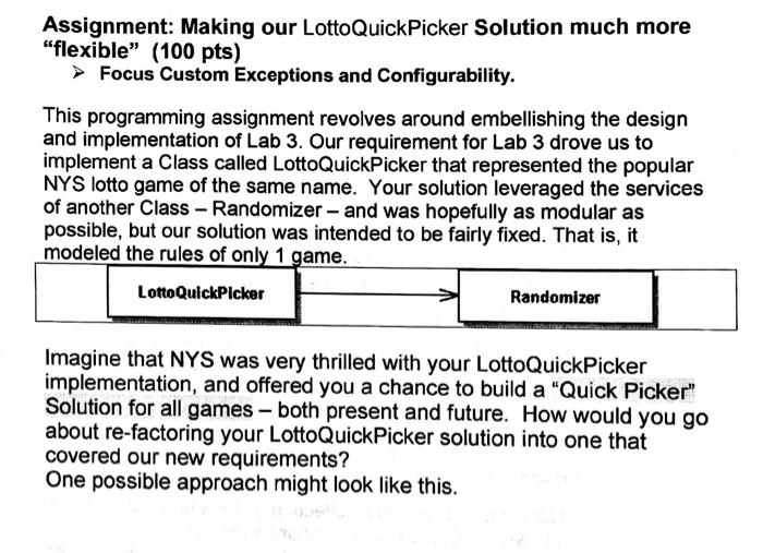 Solved Assignment: Making our Lotto QuickPicker Solution | Chegg.com