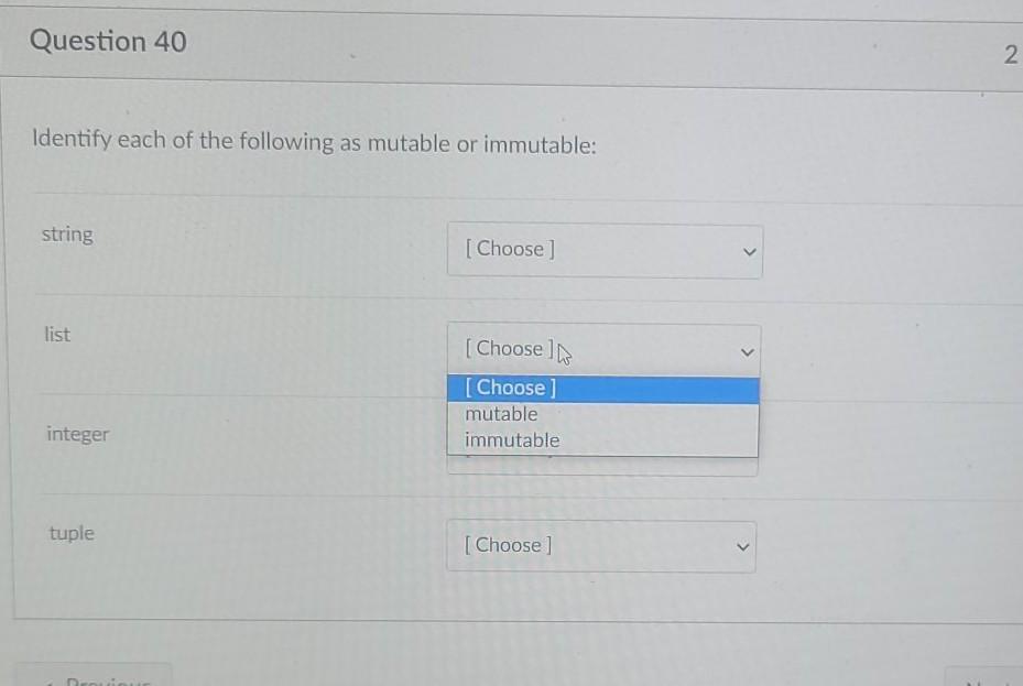 Solved Question 40 2 Identify each of the following as | Chegg.com