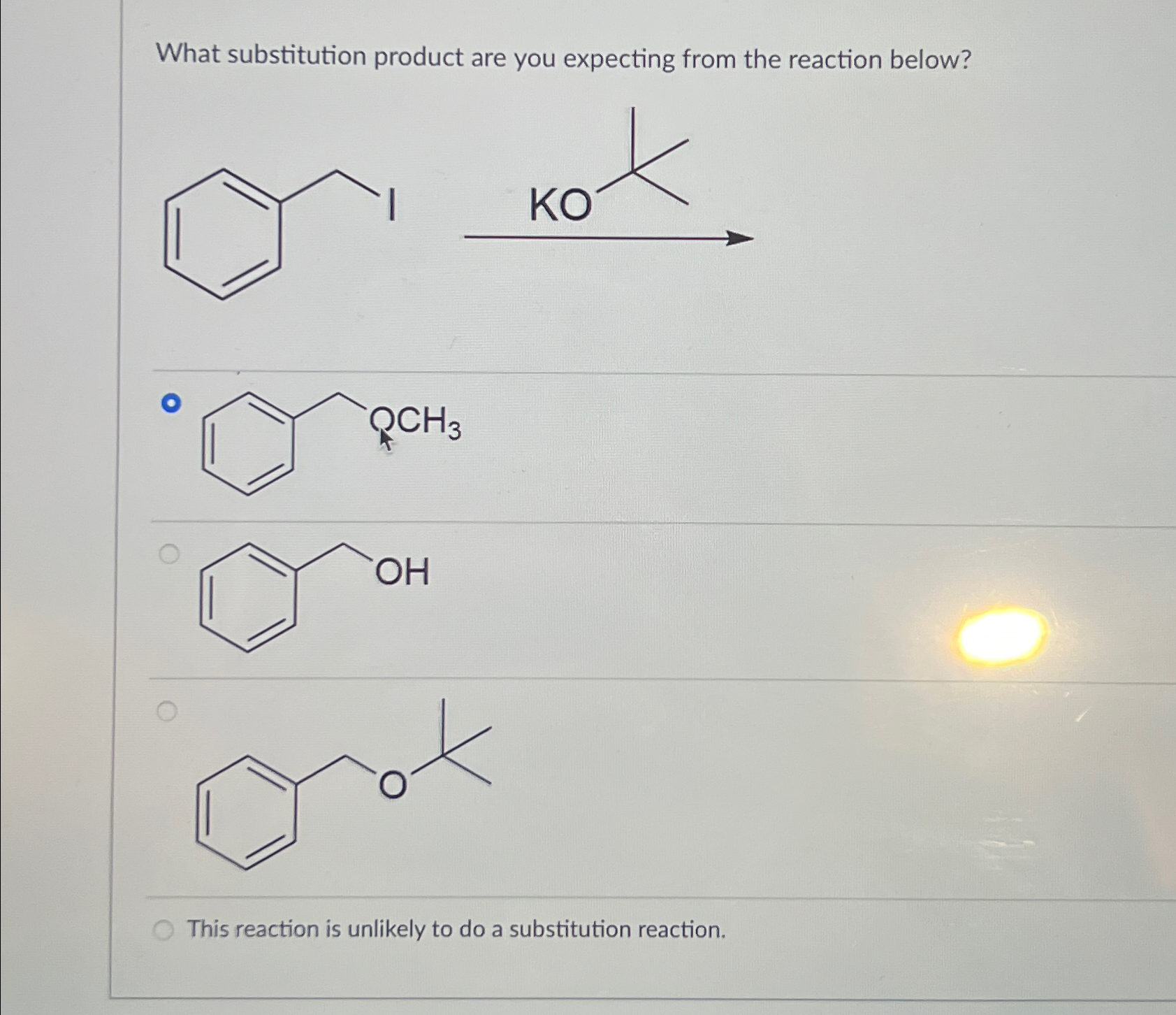 Solved What substitution product are you expecting from the | Chegg.com