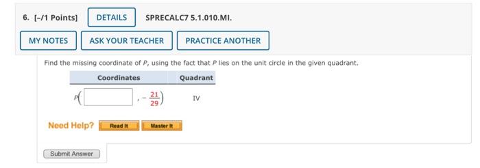 Solved Find the missing coordinate of P, using the fact that | Chegg.com