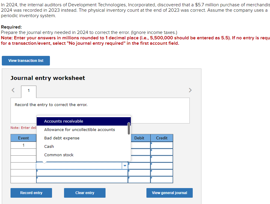 Solved In 2024, ﻿the internal auditors of Development | Chegg.com