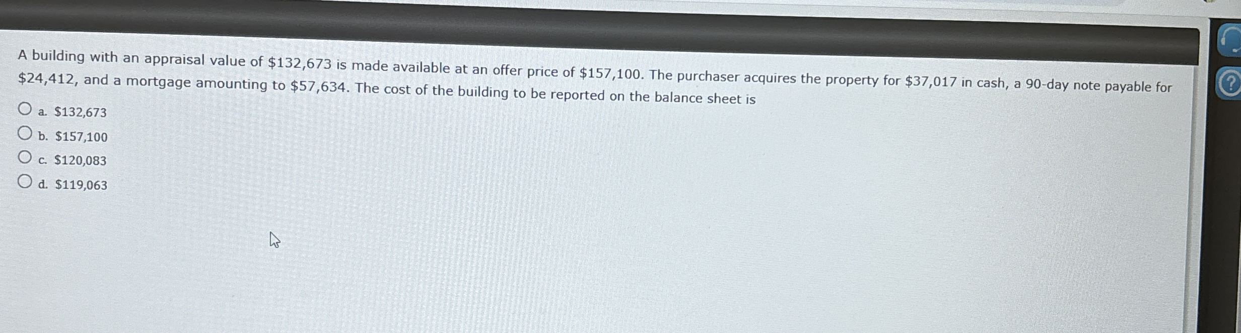 Solved A building with an appraisal value of $132,673 ﻿is | Chegg.com