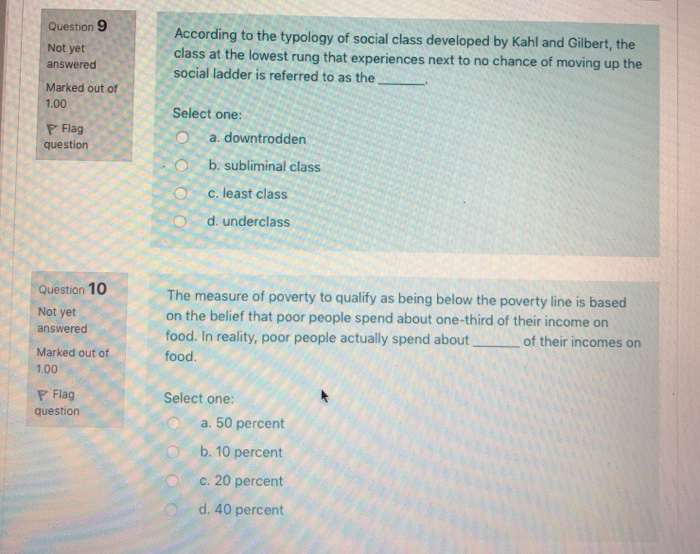 Solved Question 1 According to the typologies of class | Chegg.com