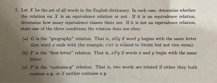 Solved 5. Let X be the set of all words in the English | Chegg.com