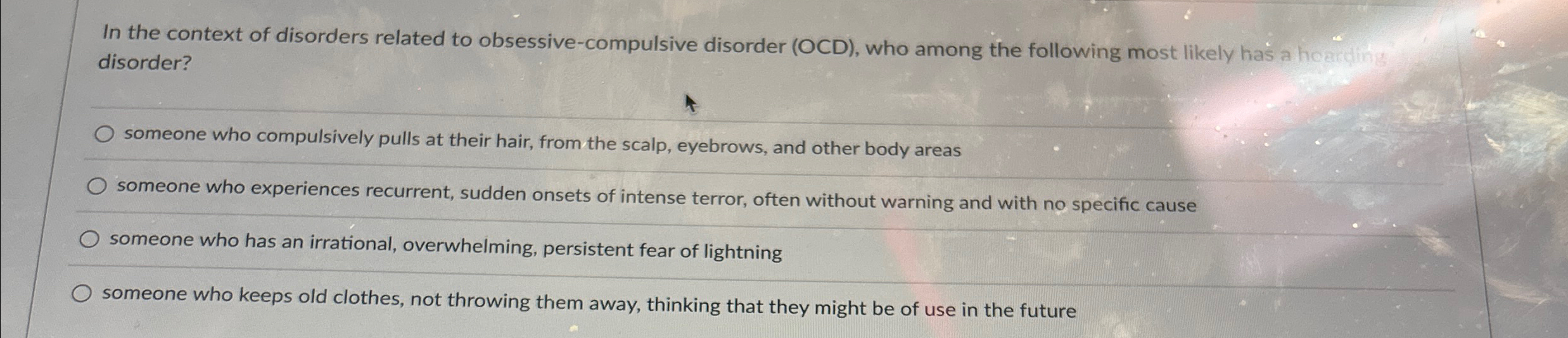 Solved In the context of disorders related to | Chegg.com