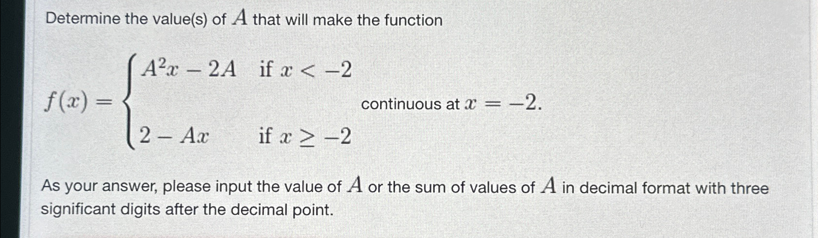Solved Determine the value(s) ﻿of A that will make the | Chegg.com