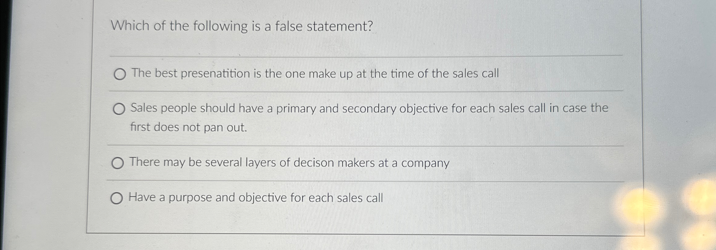 Solved Which of the following is a false statement?The best | Chegg.com